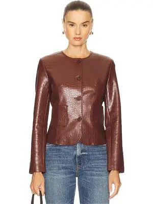 LAMARQUE Agnes Cropped Jacket - Brown