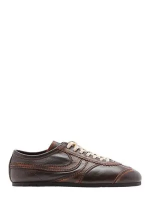 Dries Van Noten Panelled Leather Sneakers - Brown