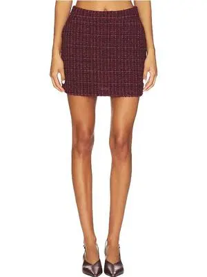 Generation Love Kendra Tweed Skirt - Malbec Multi