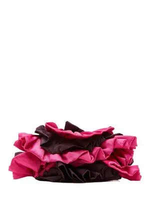 Dries Van Noten Ruffle Satin Clutch Multi