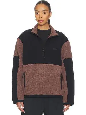 SKIMS Teddy Half Zip Up Pullover - Umber Contrast
