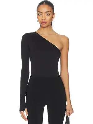 Commando Prima Ballet One-shoulder Bodysuit - Black