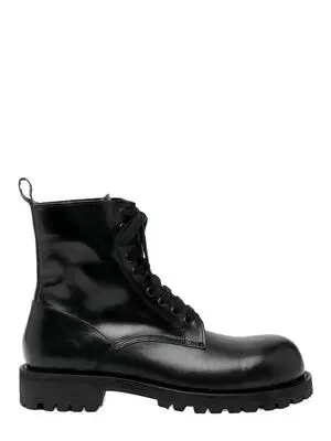 Comme Des Garçons Leather Lace-up Boots - Black