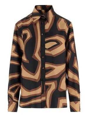 Emilio Pucci Silk Labyrinth Print Shirt - Red