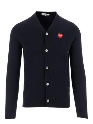 PLAY Wool Cardigan With Logo - Blue