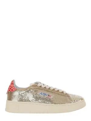AUTRY Dallas Low Sparkling Sneakers Golden