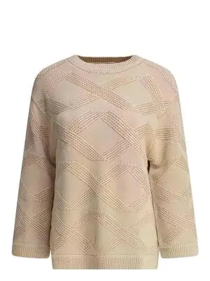 LOULOU Diamond-Pattern Cotton Sweater