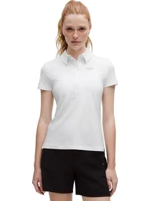 Lululemon Quick-dry Short-sleeve Polo Shirt With Straight Hem - White