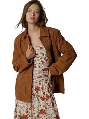 REFORMATION Veda Lincoln Suede Shirt Jacket - Topanga Canyon