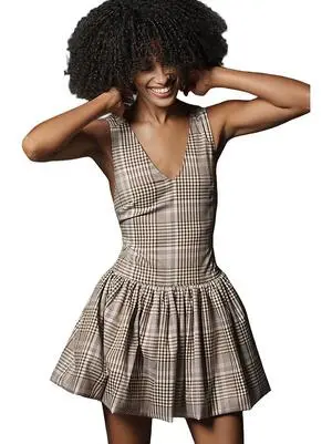 EN SAISON Charleigh Sleeveless Mini Dress - Brown Pattern