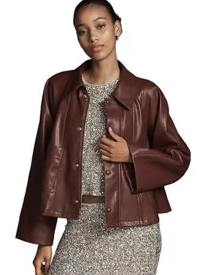 MABLE Faux Leather Jacket