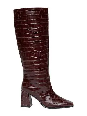 Intentionally Blank Tgif Embossed Croc Boots - Wine