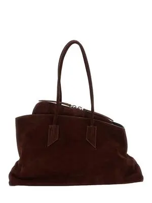 Attico La Passeggiata Suede Shoulder Bag - Brown
