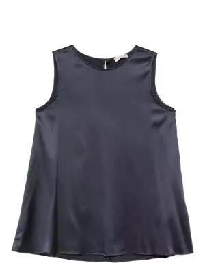 PUROTATTO Sleeveless Top With Keyhole Detail - Blue