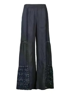 Temptation Positano Sequin-embellished Wide-leg Trousers - Blue