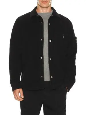 STONE ISLAND Stone Island Button Up Top In Black