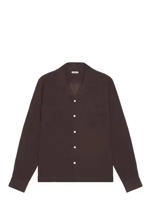 BODE Bode Voile Long Sleeve Shirt In Brown