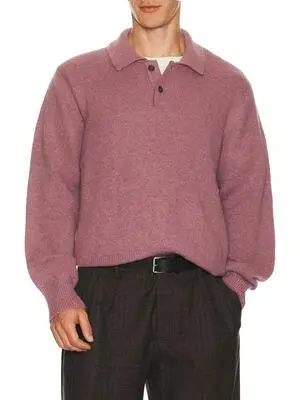 CORRIDOR Corridor Brushed Alpaca Polo In Mauve Plum