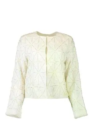 CHRISTY LYNN Jessie Beaded Fitted Jacket - White