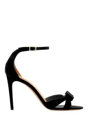 FERRAGAMO Vara Bow Suede Sandals Black