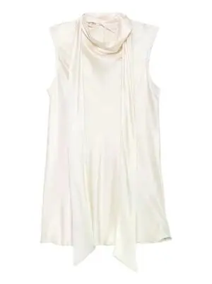 Antonelli Firenze Tie-neck Sleeveless Top - Neutrals