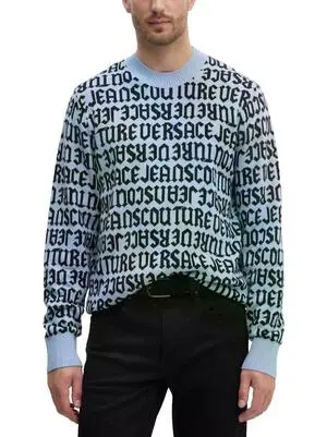 Versace Text-motif Sweater - Blue