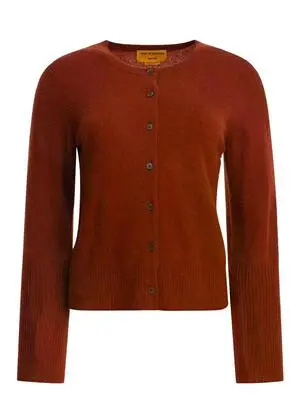 Guest In Residence Button-front Ribbed Cardigan - Red