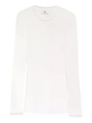 Elisabetta Franchi Ribbed Top - Neutrals