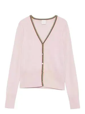 Paul Smith Signature Stripe-trim Cardigan - Pink