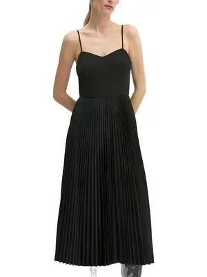 Theory Pleated Midi Dress - Black