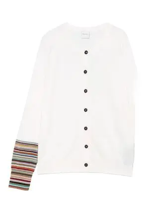 Paul Smith Signature Stripe-trim Cardigan - Neutrals