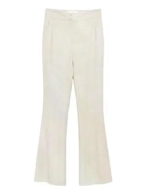 GENNY Buttoned Flared Trousers - Neutrals