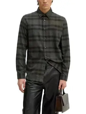 Theory Irving Buttoned Plaid Shirt - Grey