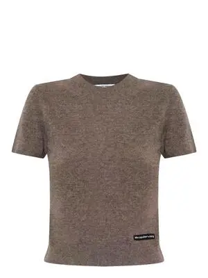 Alexander Wang Logo-label Knitted Top - Brown