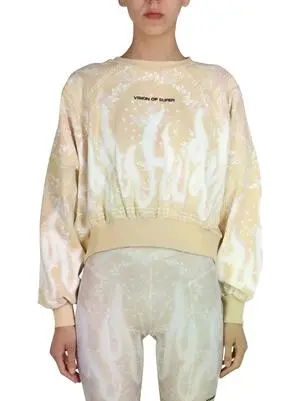VISION OF SUPER Flame-print Sweatshirt - Neutrals