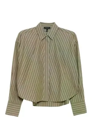 Rag & Bone Striped Poplin Martha Shirt - Green
