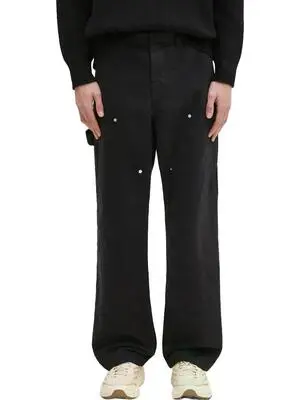 Wood Wood Rivet-detail Straight Trousers - Black