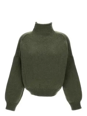 Khaite Juniper Cashmere Turtleneck Sweater - Green