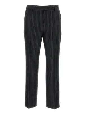 Alberto Biani Franca Striped Trousers - Black