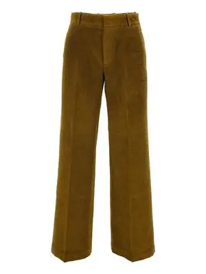 CELLAR DOOR Ribbed Straight-leg Trousers - Brown
