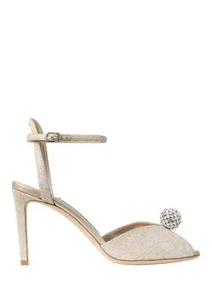 JIMMY CHOO 85mm Crystal-embellished Sandals - Gold