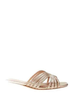 Ralph Lauren 25mm Metallic Strappy Sandals - Gold