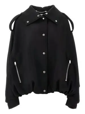 HALFBOY Button Bomber Jacket - Black