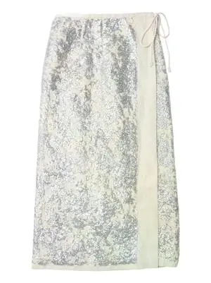 MULLER OF YOSHIOKUBO Sequin-embellished Wrap Skirt - Neutrals
