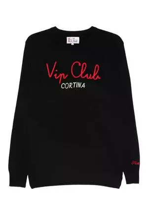 MC2 SAINT BARTH Embroidered Crew-neck Sweater - Black