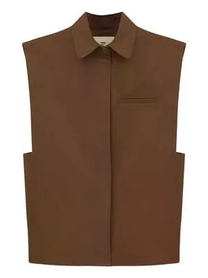 MISCI Collared Vest - Brown