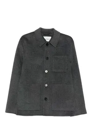 AMARANTO Point-collar Shirt Jacket - Grey
