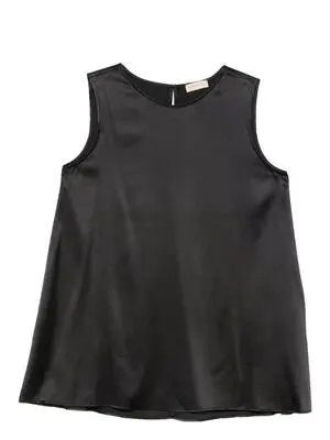 PUROTATTO Crew Neck Sleeveless Top - Black