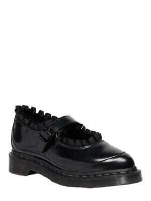 Dr. Martens Elphie Mary Jane Frill Leather Shoes - Black