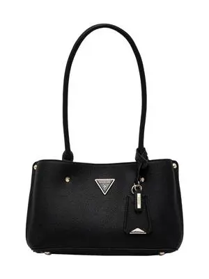 Guess Triangle Logo Shoulder Bag - Black